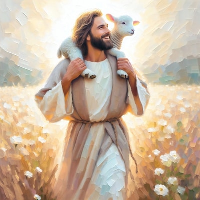 Jesus Christ Walking on Water, Christian Art, Digital Jesus Portrait, I ...