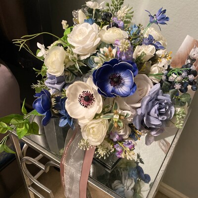 Artificial Bouquet Wedding Bouquet Blue Roses High Quality Flower Home ...
