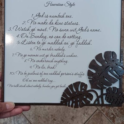 Hawaii/pidgin English Rules of the House, Made in Hawaii ,hawaii Gifts ...