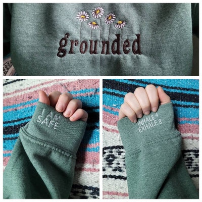 Overthinker Monochrome Embroidered Sweatshirt Anxiety - Etsy