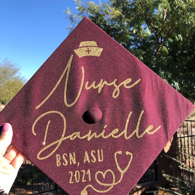 Personalized Nursing Graduation Cap Iron on Transfer, Nurse Graduation ...