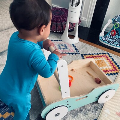 Wooden Walker & Wagon for Baby / Toddlers in Malibu Pink Handcrafted ...