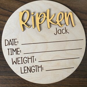 Hello Stat Disc birth Announcement Disc Baby Announcement - Etsy