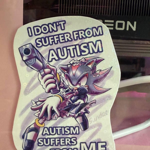 Shadow the Hedgehog Funny Autism Sticker Sonic the Hedgehog - Etsy