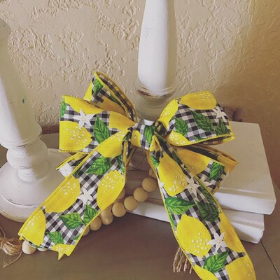Lemon Ribbon Summer Ribbon Wreath Ribbon Wreath Supplies Craft Ribbon ...