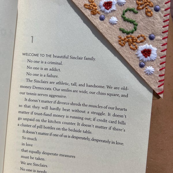 Handmade Embroidered Corner Page Bookmark, A to Z Letters Personalized ...