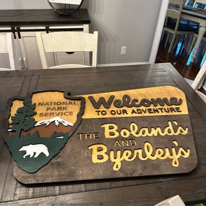 Park Style Welcome Sign Parks System Inspired Family Name - Etsy