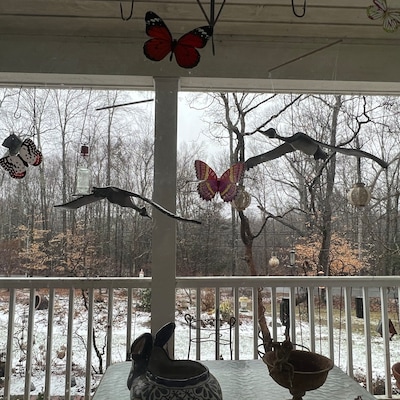 Wooden Flying Bird Mobile Heirloom Gift Beach Decor Pelican Hanging ...