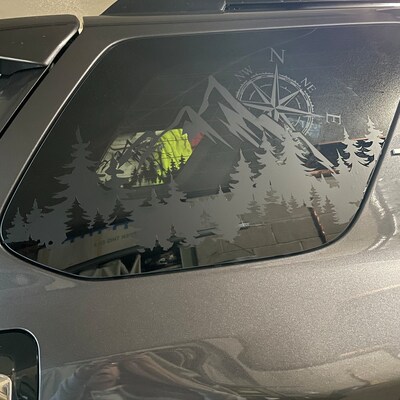 4runner Side Window Decals With American Flag, Trees, Mountains and ...