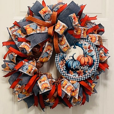Round Fall Wreath Sign, Fall Wreath Sign, Personalize It by Pam, Signs ...