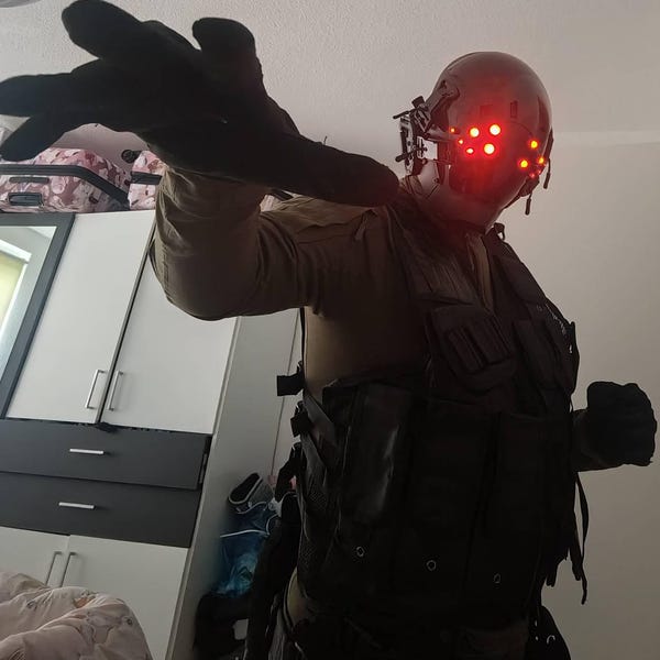 Self-design Cyberpunk Goggles With Lights, Glowing DJ Music Festival ...