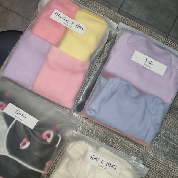 4-36pk Personalised Hospital Bag Organiser Labels | Maternity Bag ...