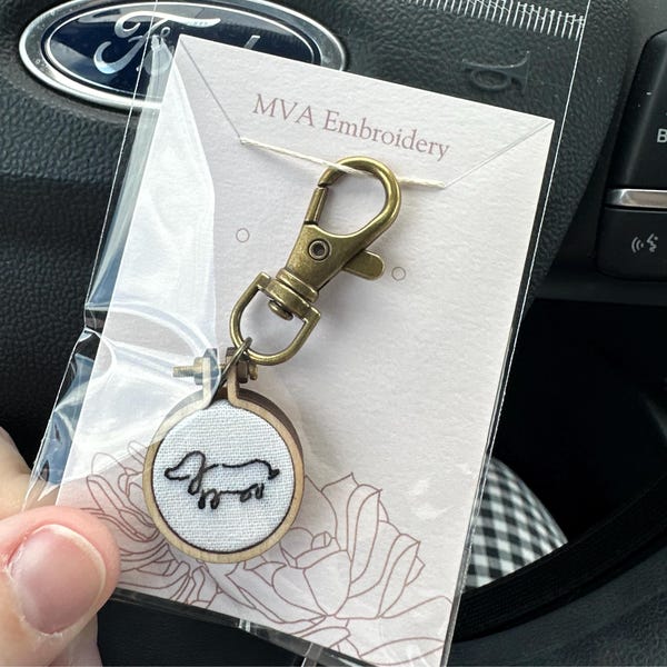 Mini Embroidery Keychain - Etsy