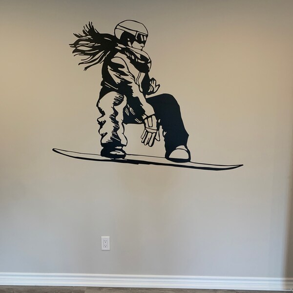 Snowboard Girl Wall Decal / Snowboard Wall Sticker / Snowboard Decals ...