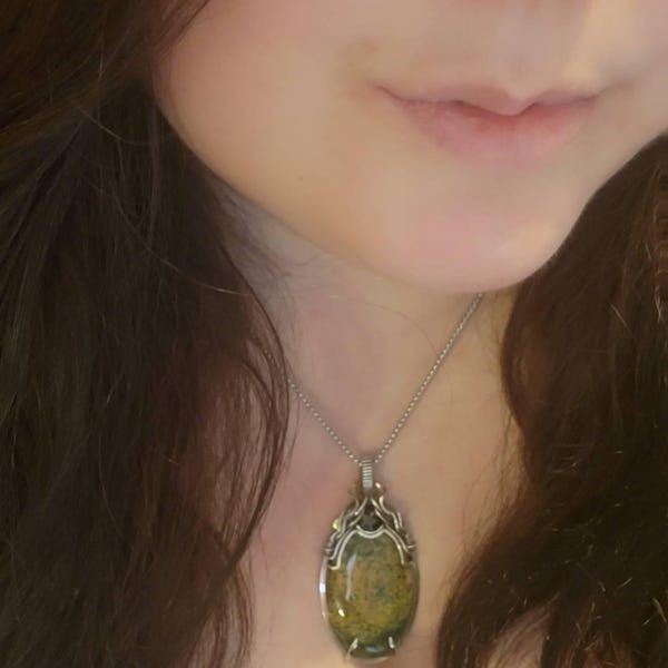 Unique Handmade Fantasy Elven Heart Statement Talisman Pendant Necklace ...