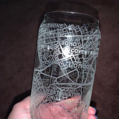 Custom City Map on Pint Glass, Whiskey Glass, Wine Glass, or Beer Can ...