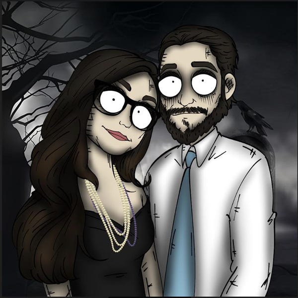 Tim Burton Style Custom Portrait - Nightmare Portrait - Handmade ...