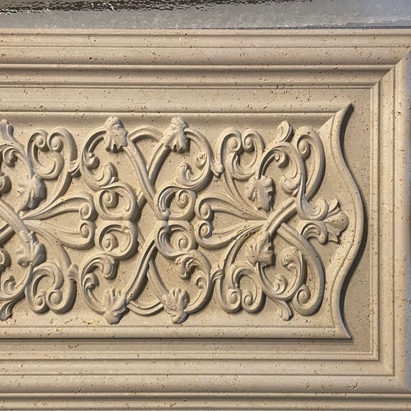 Classic Relief 16x24 Carved Stone Custom Decorative Backsplash Tile ...