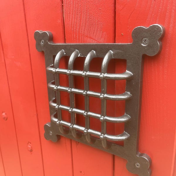 Cast Iron Medieval Gothic Door Window Glass Bullion Aperture Grille ...