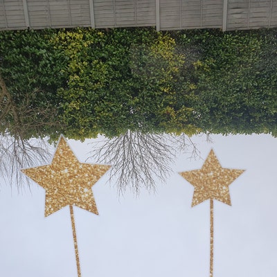 Gold Stars Window Stickers, Christmas Window Stickers, Stars on Strings ...
