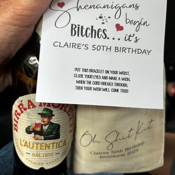 Eucalyptus Border Hen Party Wish Bracelets Personalised Goodie Bag ...