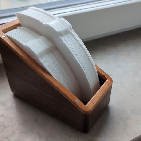 Solid Coffee Filter Paper Storage Container,walnut Wooden Coffee Filter ...