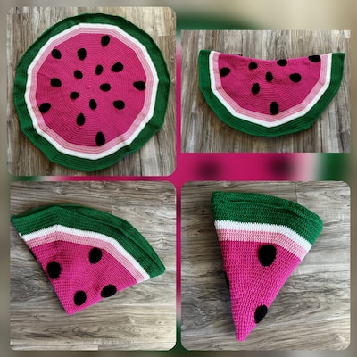 Watermelon Blanket PDF Crochet Pattern Summer Lap Food Blanket Rug - Etsy