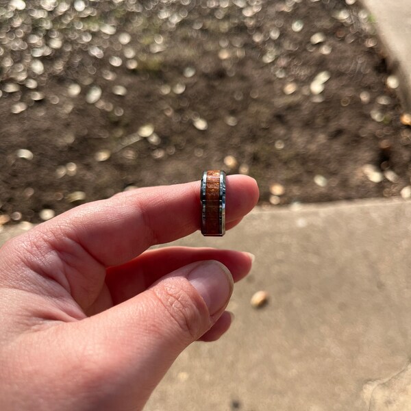 Blue Moon Glow Ring, Black Ceramic Ring With Moonstone and Glowing Blue ...