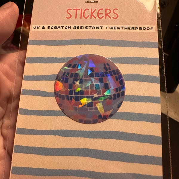 Holographic Disco Ball Vinyl Sticker L Water Bottle Sticker | Laptop ...