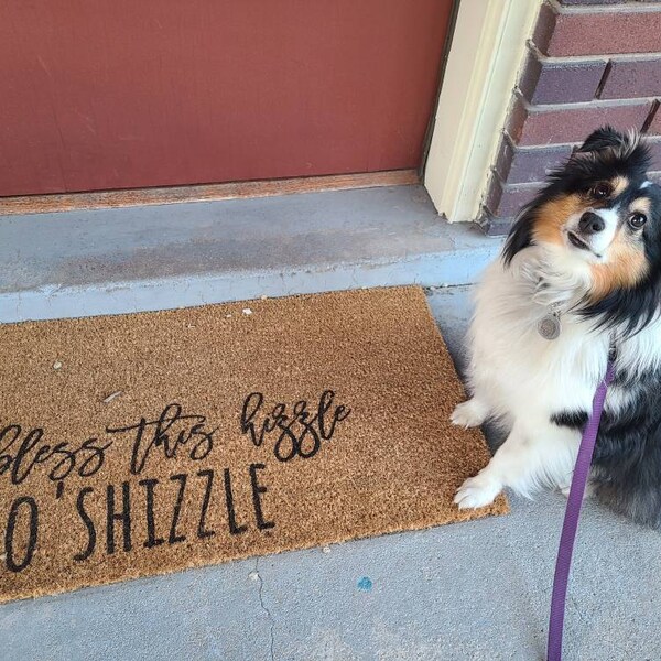Doormat Bless This Hizzle Fo'shizzle Funny Doormat Cute Snoop Welcome ...