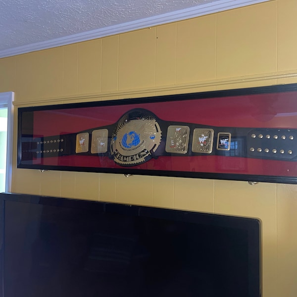 Wrestling Belt 54" Display Case Cabinet W/98% UV Acrylic Door- Lockable ...