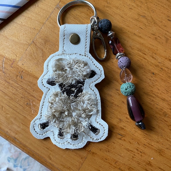 Fringed Sheep Key Fob Snap Tab in the Hoop Machine Embroidery Designs ...