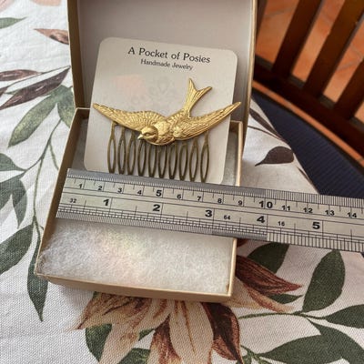 Copper Bird Comb Flying Rustic Swallow Hair Accessory Feather Wings ...