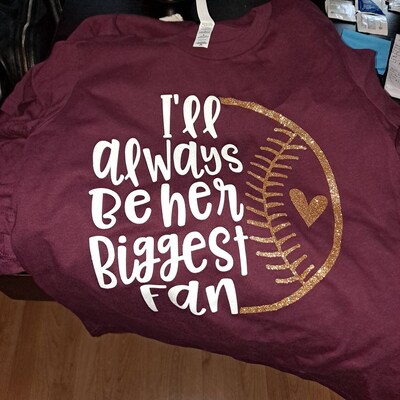 Glitter Softball Shirt Biggest Fan Shirt Softball Shirts Custom ...
