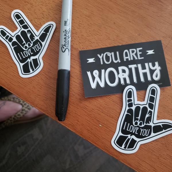 I Love You ASL Vinyl Sticker - Sign Language Decal, ASL Decal, Love ...