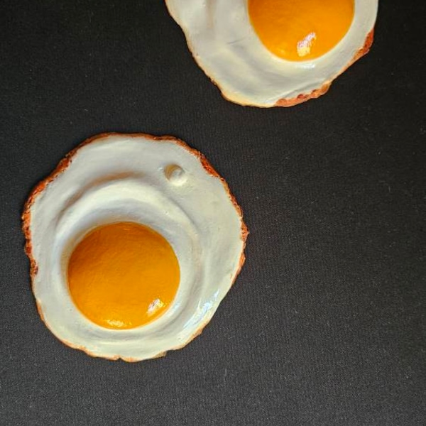 Sculpture, Ceramic Fried Egg, Handmade, Artisan, Pottery, Gift, Food ...