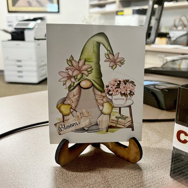 Springtime Gnome Wooden Block Sign, Farmhouse Home Decor, Spring Tiered ...