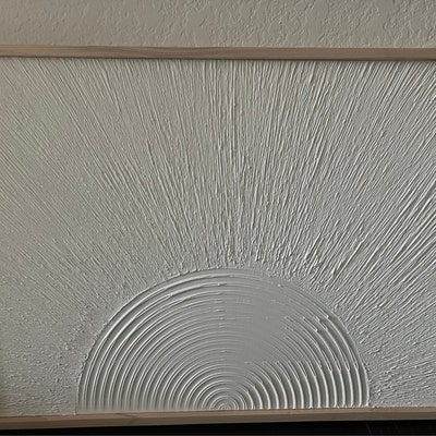 Set of 2 White Textured Rainbow Wall Art, Arch Abstract Plaster ...