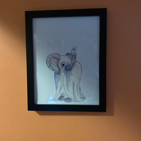 Spooky Ghost Elephant Print - Etsy