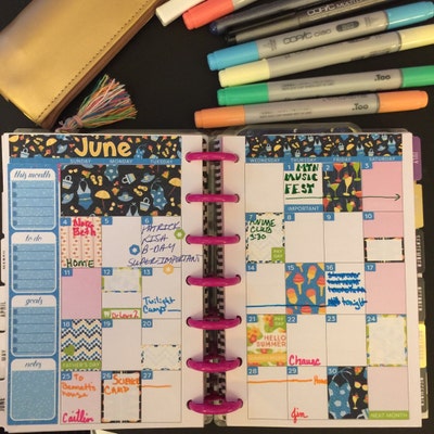 June Mini Happy Planner, Mambi June Stickers, June Planner Kit, Happy ...