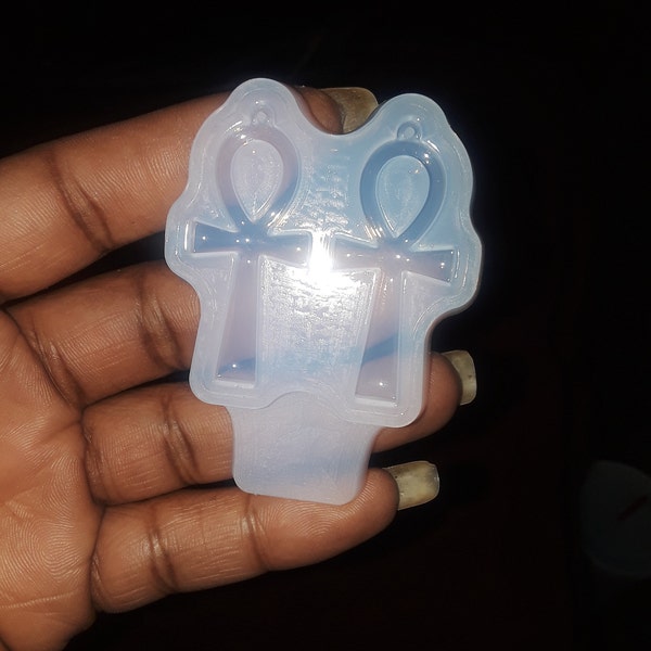 Silicone Mold-earrings Ankh . Mold Egyptian Cross for Uv and Epoxy ...