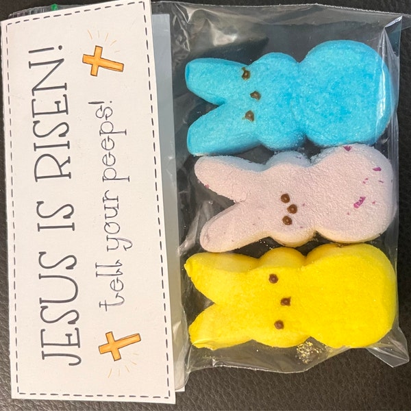 He is Risen Tell Your Peeps - Easter Treat Bag Toppers - Jesus is Risen ...