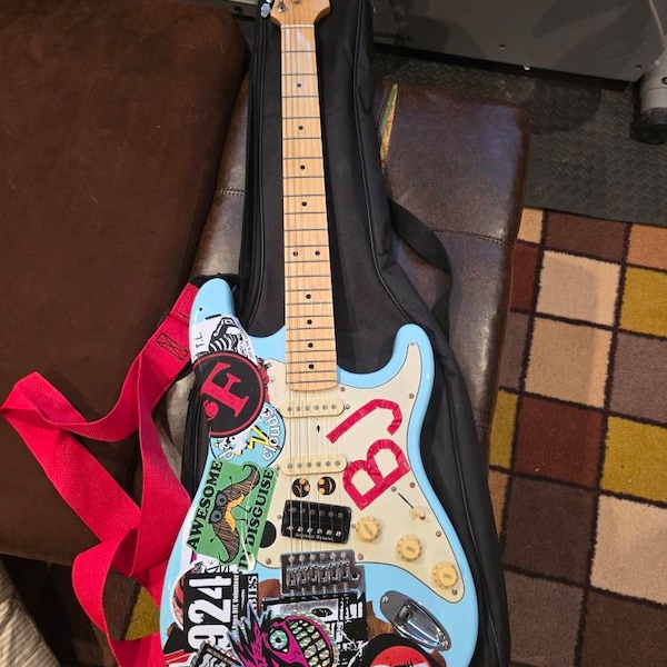 DELUXE BJ Guitars Billie Joe Armstrong Green Day Blue Guitar - Etsy