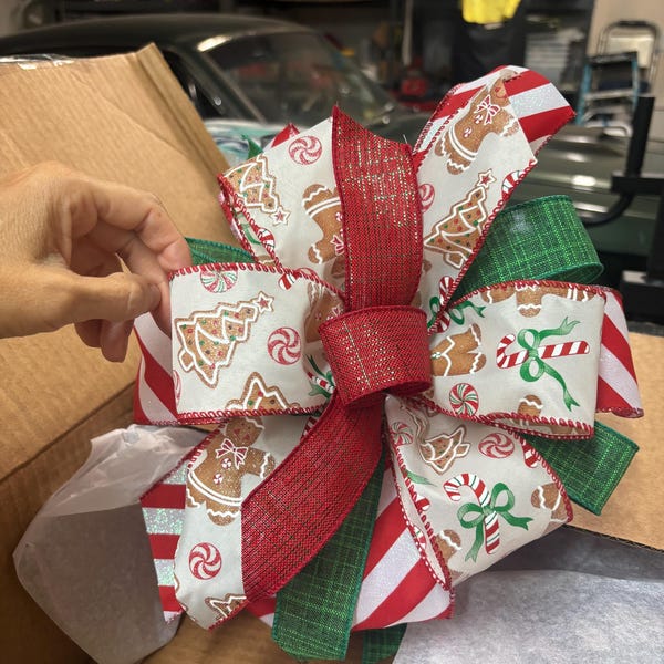 Gingerbread Man Bow, Gingerbread Christmas Bow, Gingerbread Man Wreath ...