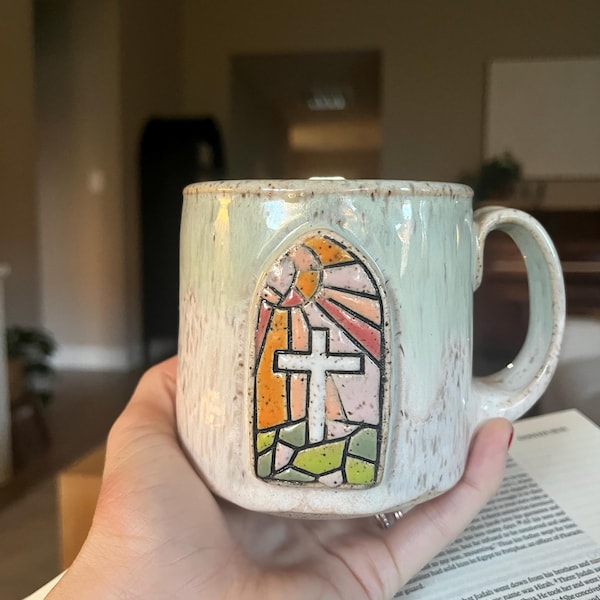 Handmade Faith Ceramic Mug, “blessed”, MADE-TO-ORDER, Christian Ceramic ...