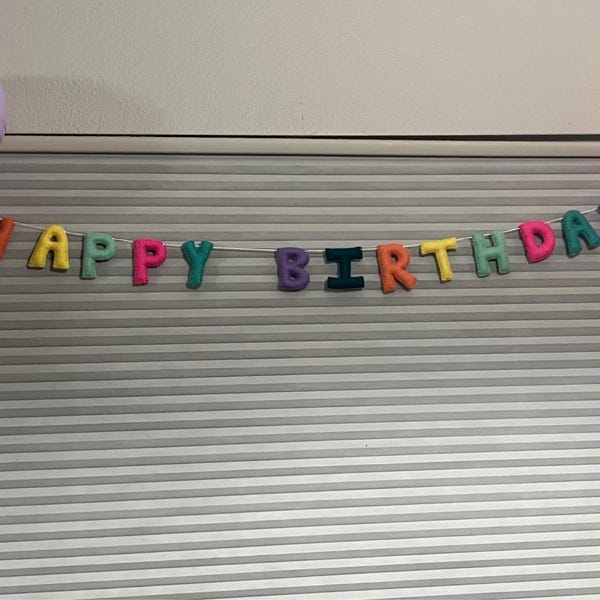 Happy Birthday Banner Felt | Felt Bunting Birthday Decor | Felt Garland ...