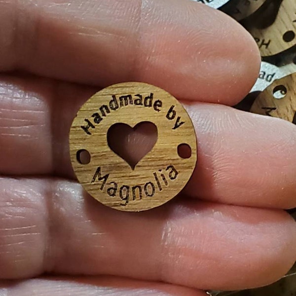 Crochet or Knitting Charms/tags - Wooden Tags/labels- Fabric Charms ...