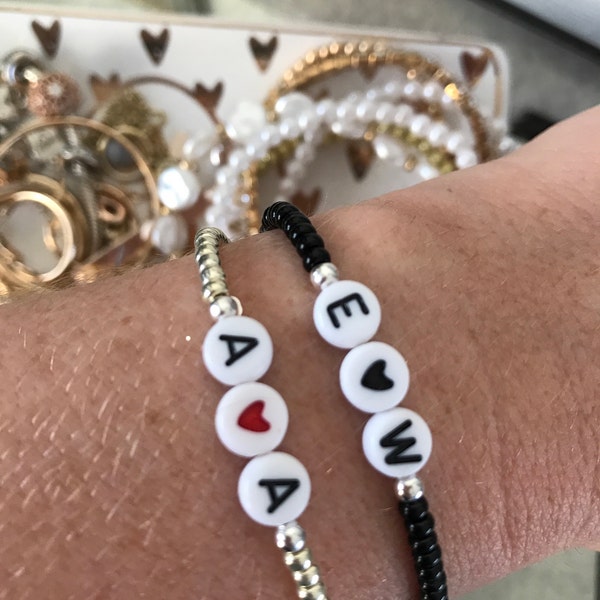 Name Bracelet, Initial Bracelet, Custom Name Bracelet, Name Bead ...