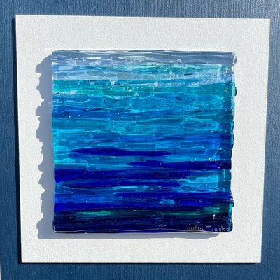 Ocean Glass Wall Art Glass Art Coastal Wall Art Ocean Piece Beach Wall ...