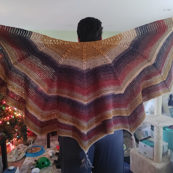 Batwing Crochet Dragon Wing Shawl PATTERN PDF | Lace Weight Shawl ...